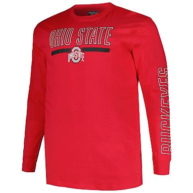 Men's Profile Scarlet Ohio State Buckeyes Big & Tall Two-Hit Graphic ...