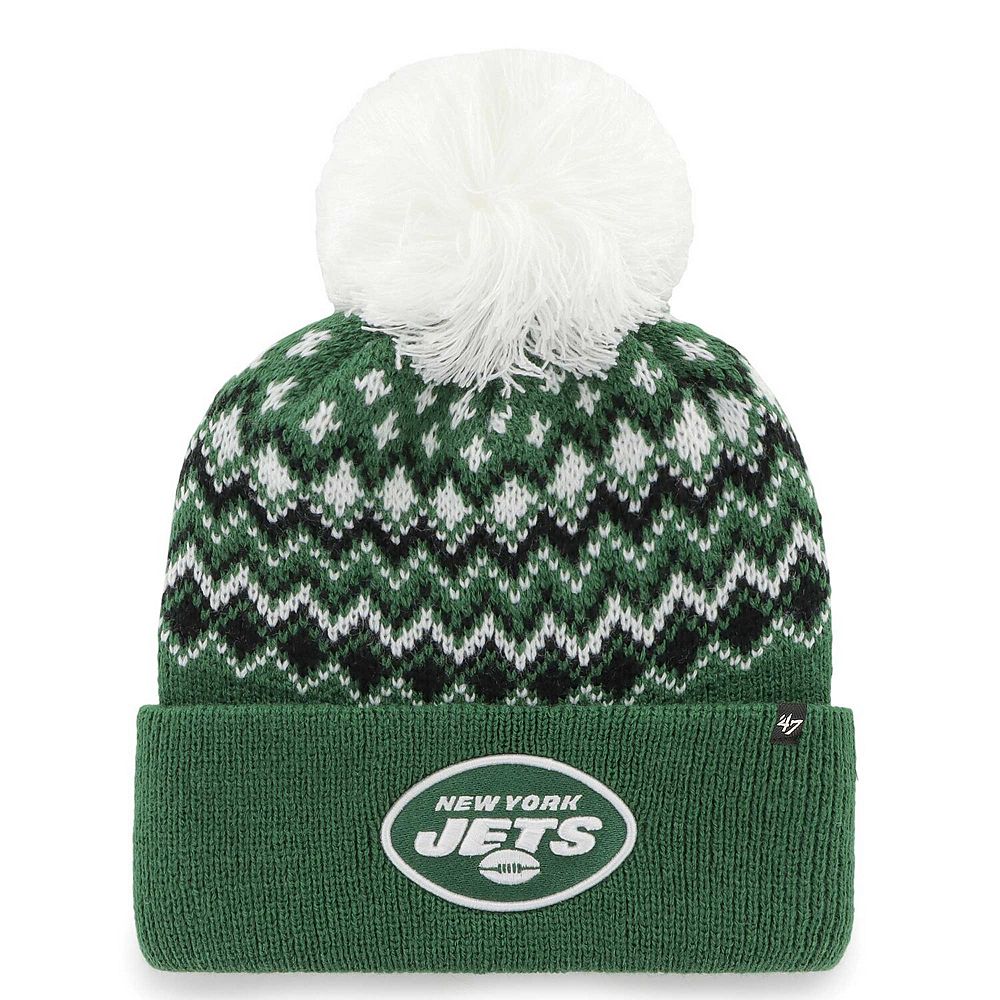 Women's '47 Green New York Jets Elsa Cuffed Knit Hat with Pom