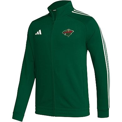 Men's adidas Green Minnesota Wild Raglan Full-Zip Track Jacket