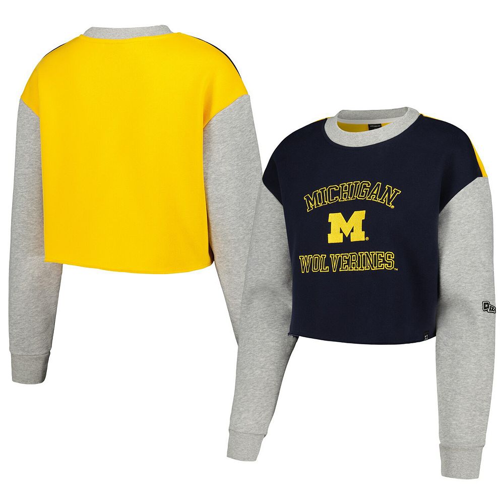 Women's Hype and Vice Navy Michigan Wolverines Colorblock Rookie Crew ...