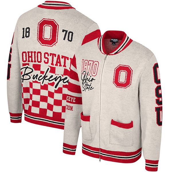 Unisex The Wild Collective Cream Ohio State Buckeyes Jacquard Full-Zip ...
