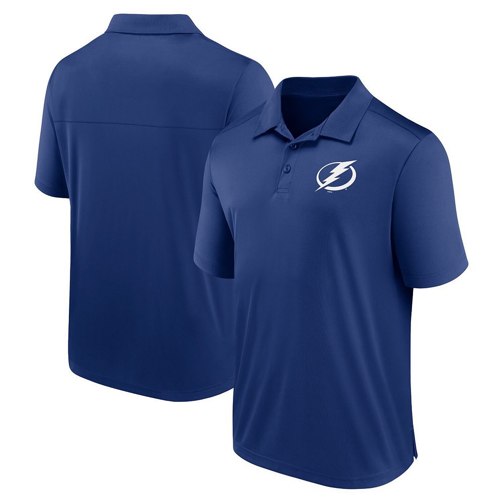 Men's Fanatics Branded Blue Tampa Bay Lightning Left Side Block Polo
