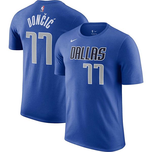 Men's Nike Luka Don i ‡ Blue Dallas Mavericks Icon 2022/23 Name & Number T-Shirt