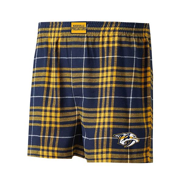 Men's Concepts Sport Navy/Gold Nashville Predators Concord Flannel Boxers