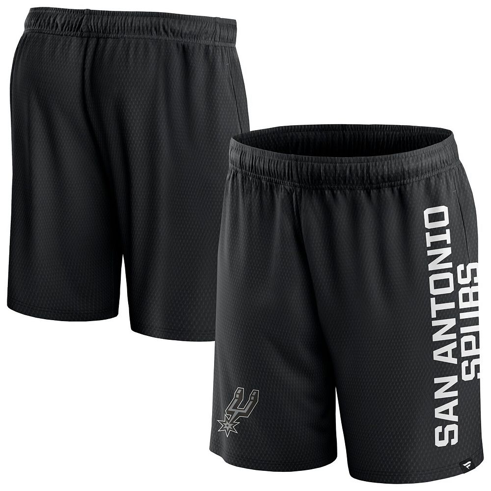 Men's Fanatics Branded Black San Antonio Spurs Post Up Mesh Shorts