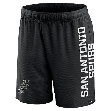 Men's Fanatics Branded Black San Antonio Spurs Post Up Mesh Shorts
