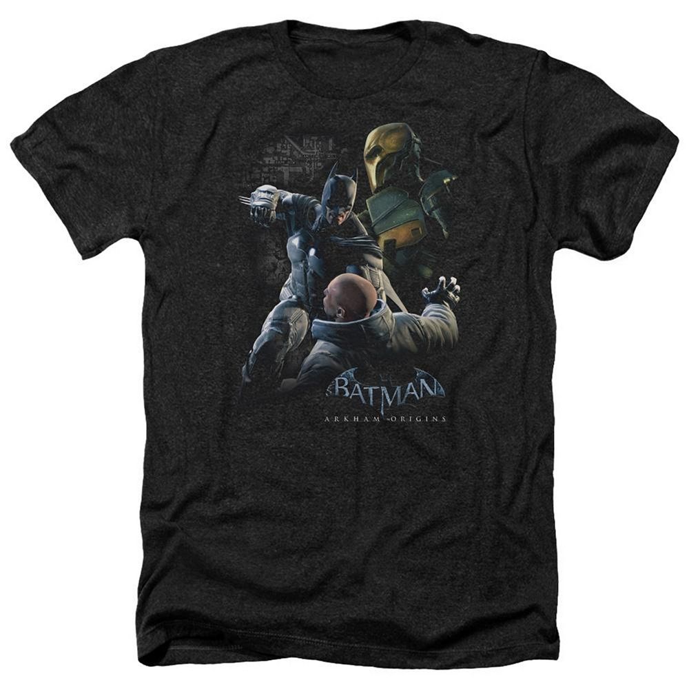 Batman Arkham Origins Punch Adult Heather T-shirt
