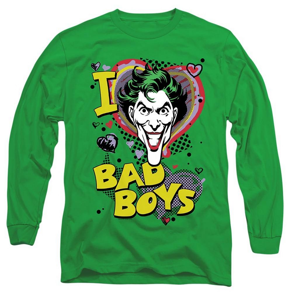 Dc Comics I Heart Bad Boys 2 Long Sleeve Adult T-shirt