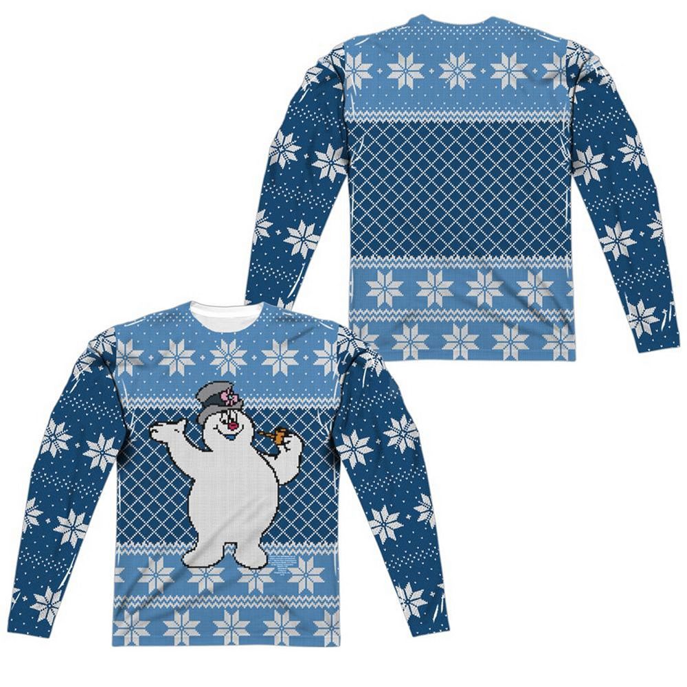 Frosty The Snowman Frosty Sweater Long Sleeve Adult Poly Crew T-shirt