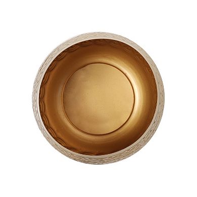 Everyday Decor Embossed Gold Finish Planter Table Decor