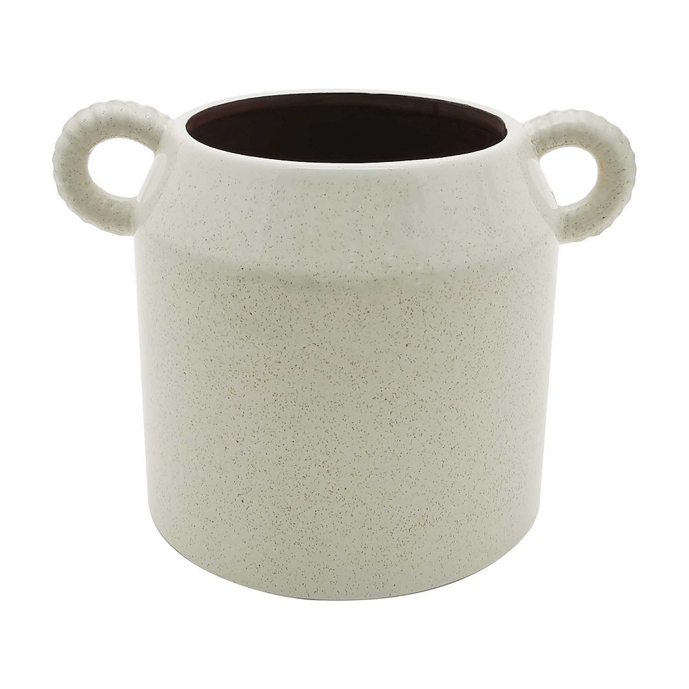 Everyday Decor Speckled Loop Handle Planter Table Decor