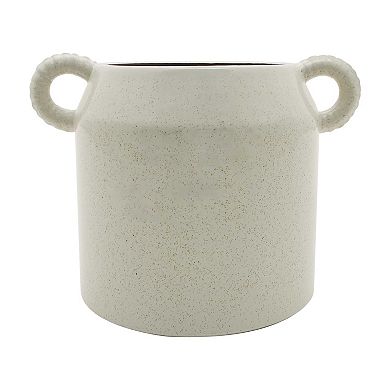 Everyday Decor Speckled Loop Handle Planter Table Decor