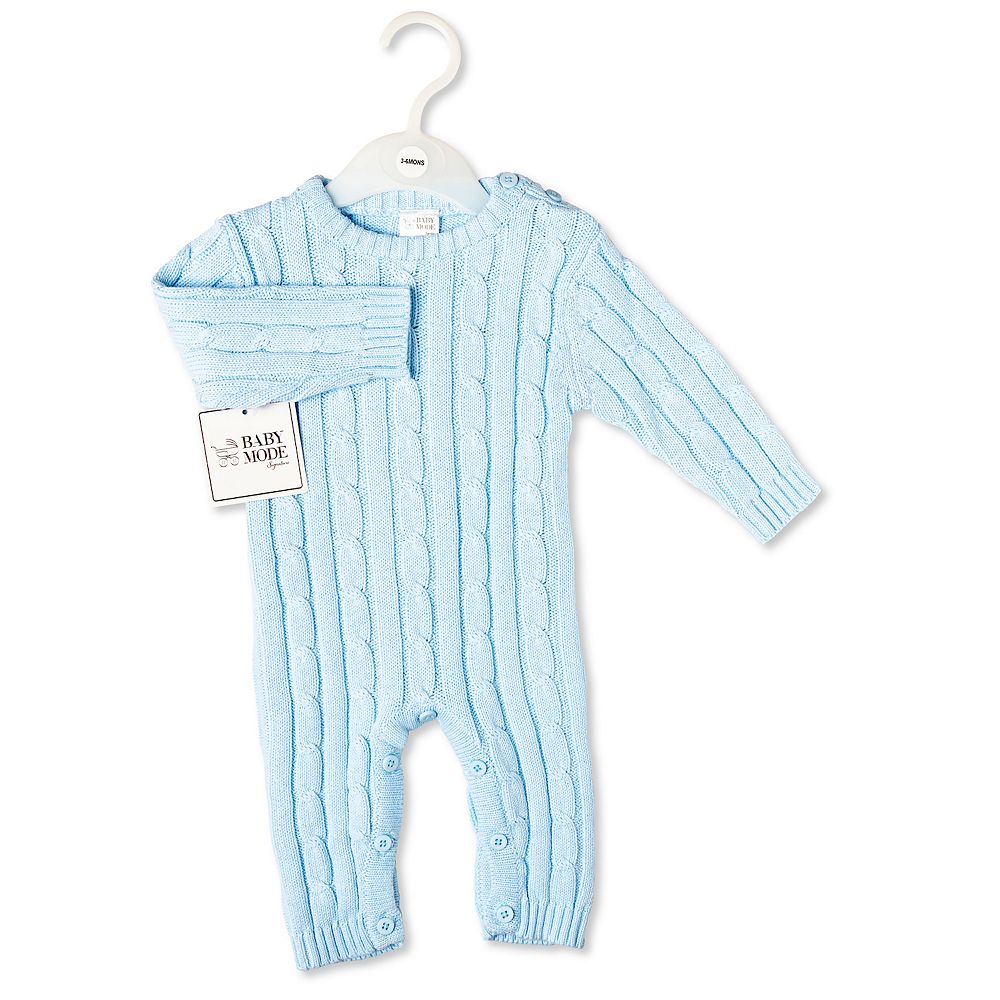 Baby Boys and Baby Girls Long Sleeved Cable Knit Romper