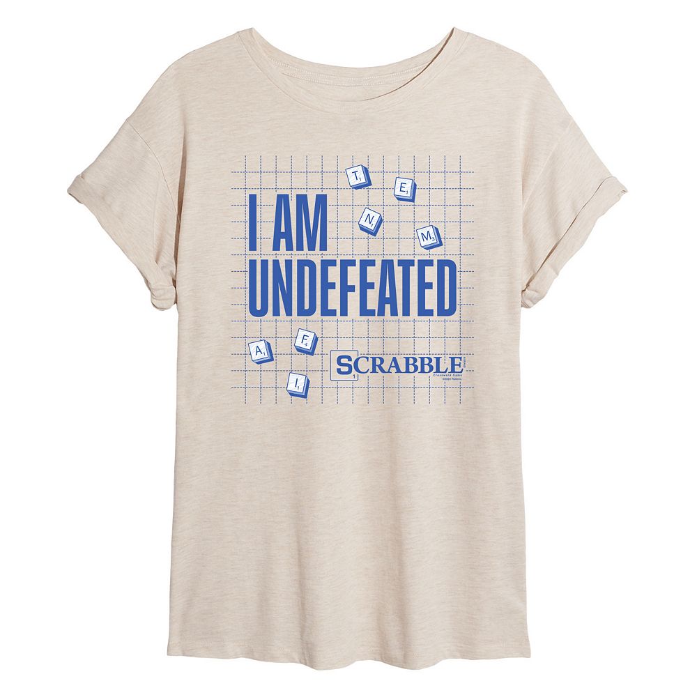 Juniors' Scrabble I Am Undefeated Oversized Tee