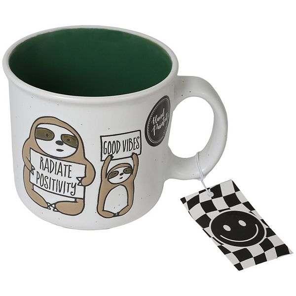 Enchante Accessories Sloth Sign "Good Vibes" Green Inner Mug