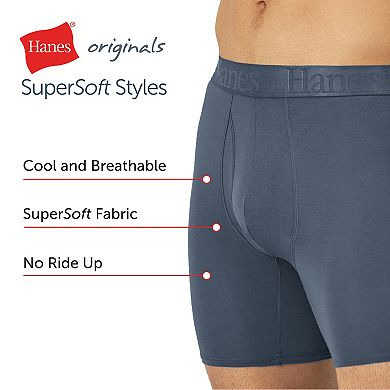 Men's Hanes® 3+1 Bonus Pack Originals Ultimate SuperSoft Boxer Brief ...