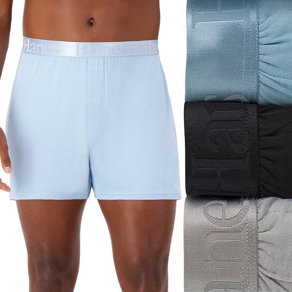 Men's Hanes® Originals Ultimate 3-Pack SuperSoft Knit Boxers