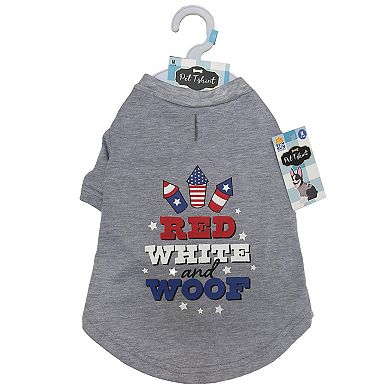 Woof "Red White Woof" Dog Tee