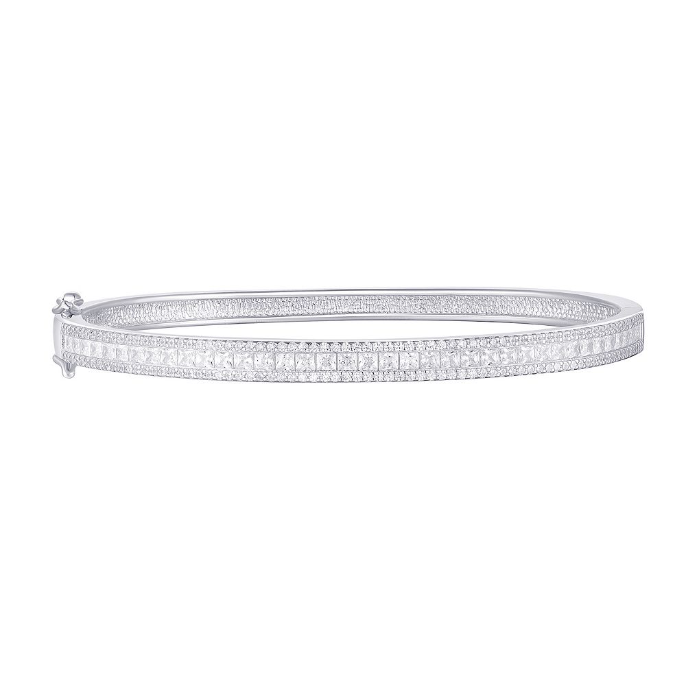 Argento Forte Sterling Silver Cubic Zirconia Bangle Bracelet