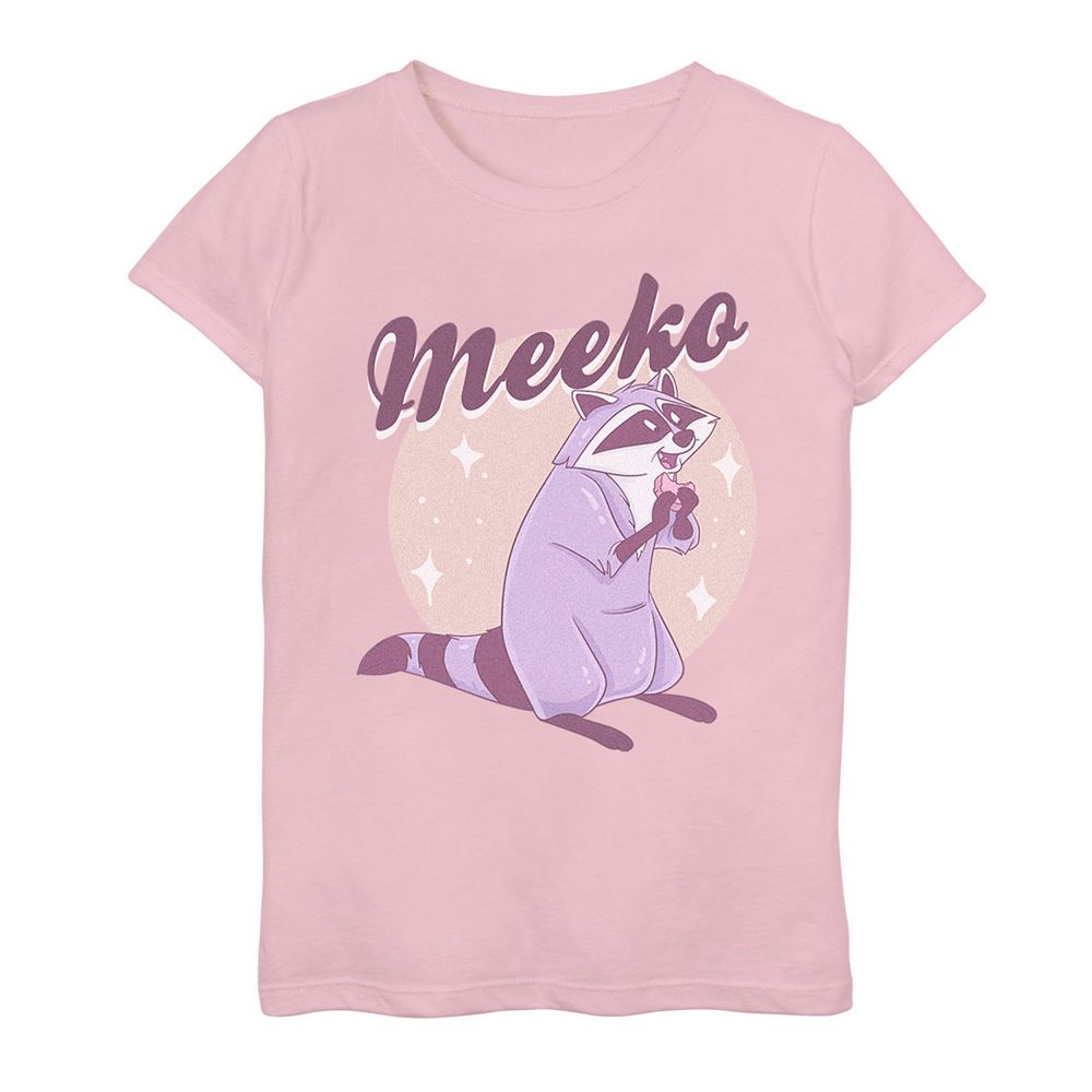 Disney's Pocahontas Meeko Eating Cookie Girls 7-16 Graphic Tee