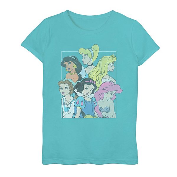 Girls Disney Princesses Profile Portraits Graphic Tee