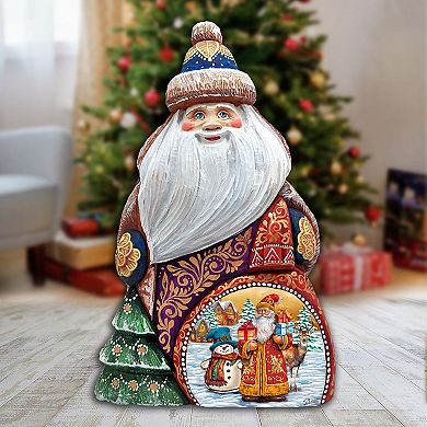 Merry Christmas Santa Wood Carved Masterpiece Figurine By G. Debrekht ...