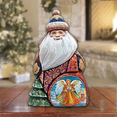 Guardian Angel Santa Wood Carved Masterpiece Figurine By G. Debrekht ...