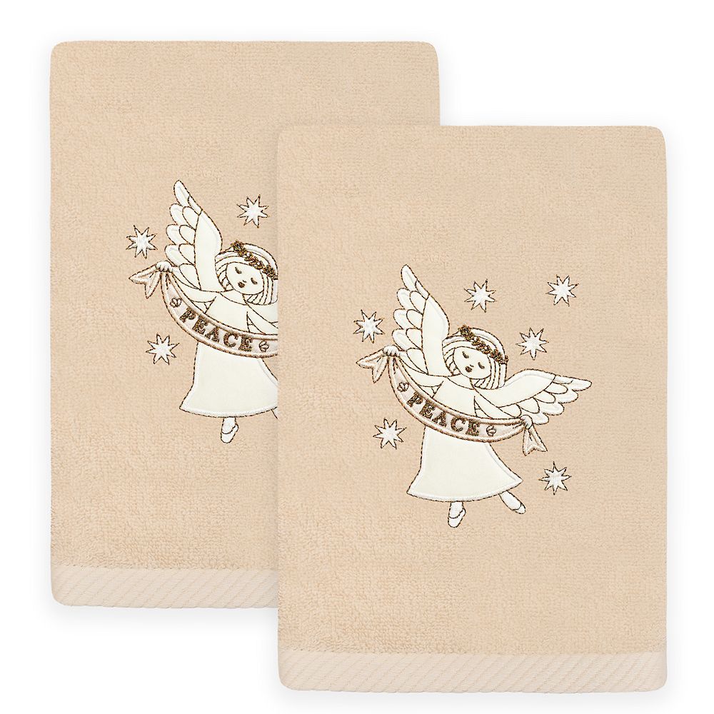 Linum Home Textiles 2-Piece Christmas Embroidered Angel Luxury Cotton ...