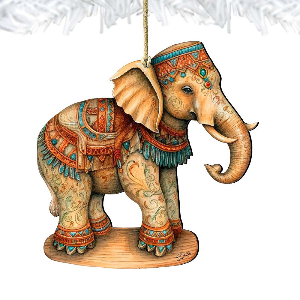 Carousel Elephant Wooden Christmas Ornaments by G. Debrekht - Christmas ...