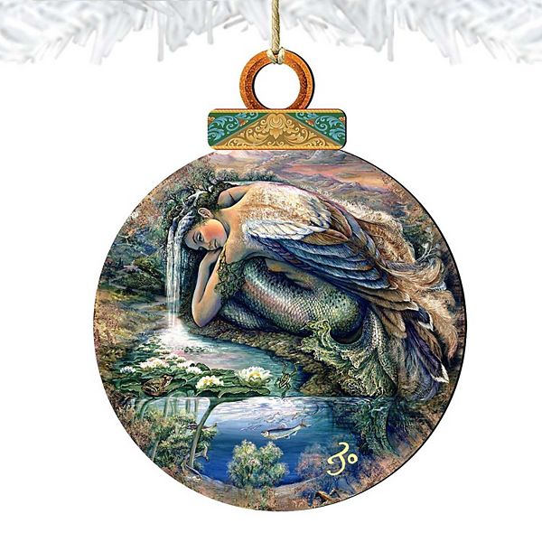 Set of 2 - Mer Angel Wooden Holiday Ornaments by Josephine Wall ...