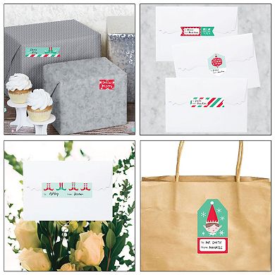 Big Dot Of Happiness Elf Squad Kids Christmas Party Gift Labels To And ...