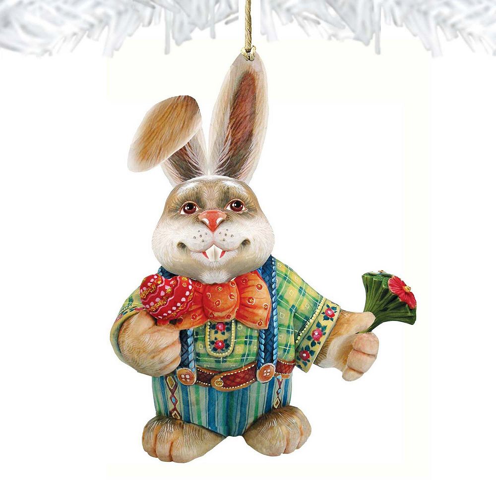 Set of 2 - Father Bunny Wooden Holiday Ornaments Easter by G. DeBrekht ...