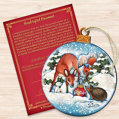 Set of 2 - Forest Friends Ball Wooden Holiday Ornaments by G. DeBrekht ...