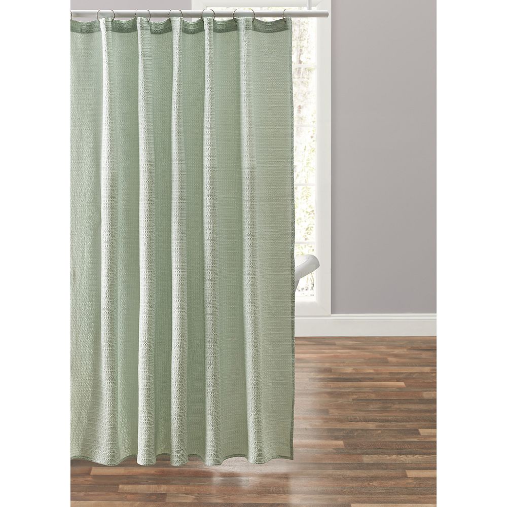 Caro Home Waffle Texture Shower Curtain
