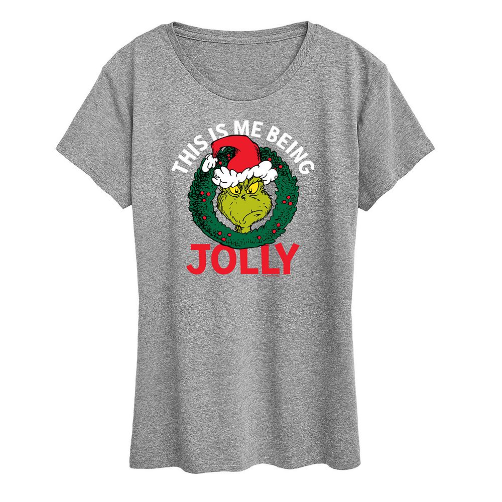 Women's Dr. Seuss The Grinch Me Being Jolly Graphic Tee