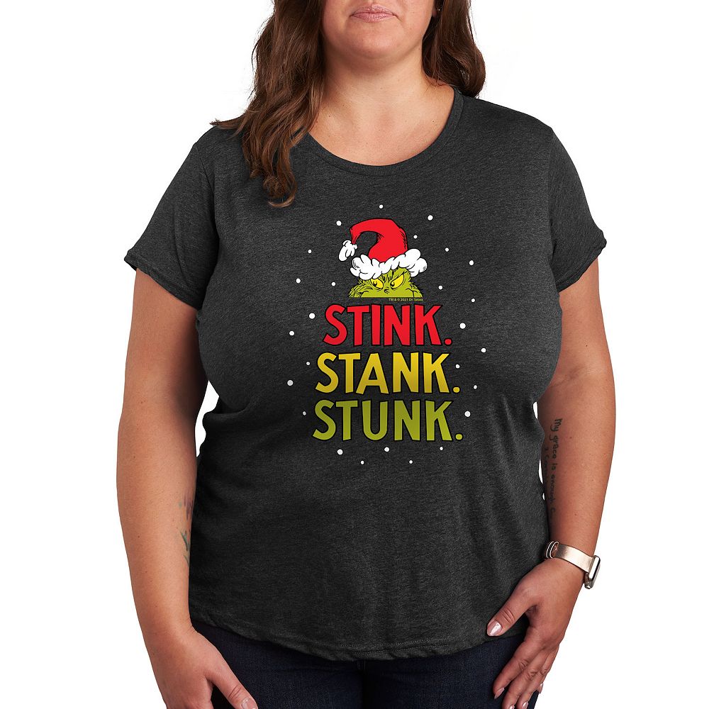 Plus Dr. Seuss The Grinch Stink Stank Stunk Graphic Tee
