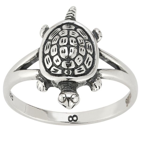 Sunkissed Sterling Sterling Silver Oxidized Turtle Ring
