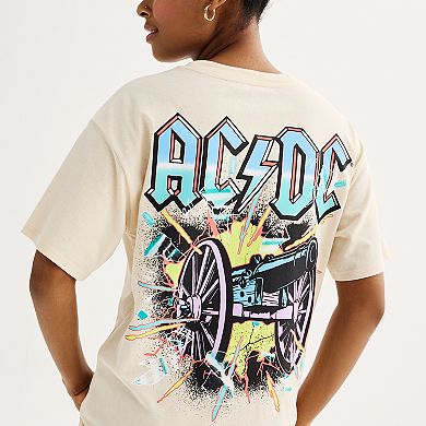 Juniors' AC/DC Rock or Bust Graphic Oversized Boyfriend Tee