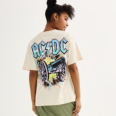 Juniors' AC/DC Rock or Bust Graphic Oversized Boyfriend Tee