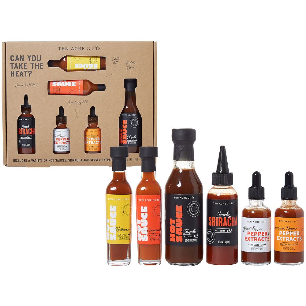 Ten Acre Gifts "Can You Take The Heat?" Assorted Hot Sauce Gift Set