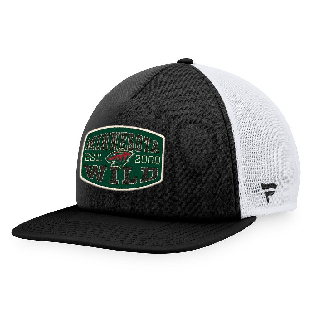 Men's Fanatics Branded Black/White Minnesota Wild Foam Front Patch ...