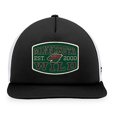 Men's Fanatics Branded Black/White Minnesota Wild Foam Front Patch ...