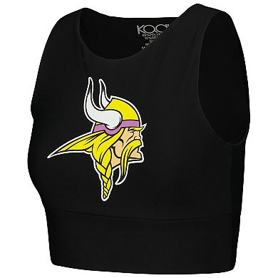 Women's Black Minnesota Vikings Leggings & Midi Bra Set