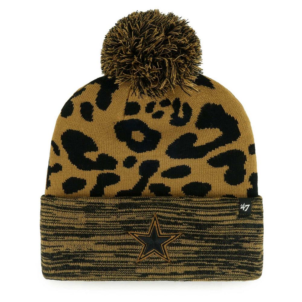 Women's '47 Tan Dallas Cowboys Rosette Cuffed Knit Hat with Pom