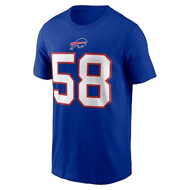 Men's Nike Matt Milano Royal Buffalo Bills Player Name & Number T-Shirt