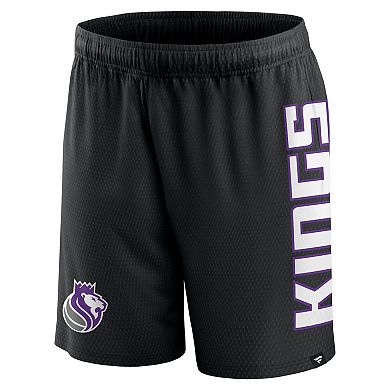 Men's Fanatics Branded Black Sacramento Kings Post Up Mesh Shorts
