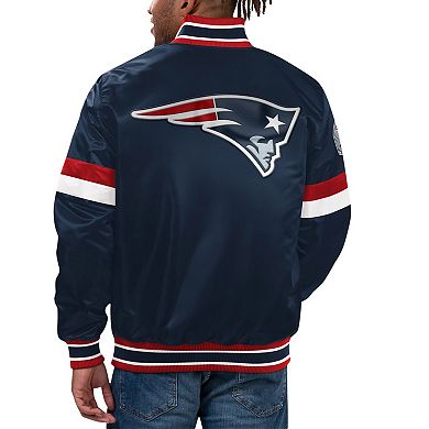 Men's Starter Navy New England Patriots Home Game Satin Full-Snap ...