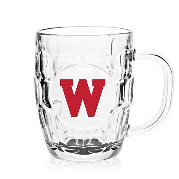 Wisconsin Badgers 20oz. Dimpled Glass Mug