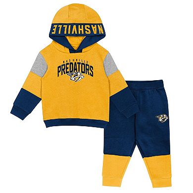 Toddler Gold/Navy Nashville Predators Big Skate Fleece Pullover Hoodie ...
