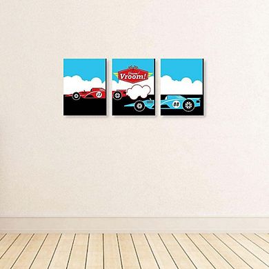 Big Dot of Happiness Let's Go Racing - Racecar - Nursery Wall Art, Race ...